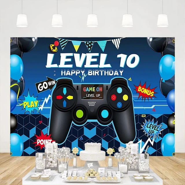 150x90cm Birthday Banner Vinyl Video Game Birthday Backdrop - 150x90cm ...