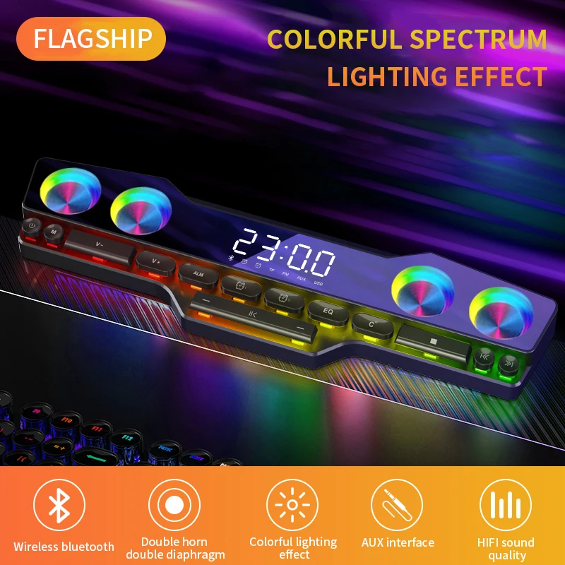 Colorful-LED-Wireless-Bluetooth-Speaker-Home-Desktop-RGB-Computer ...
