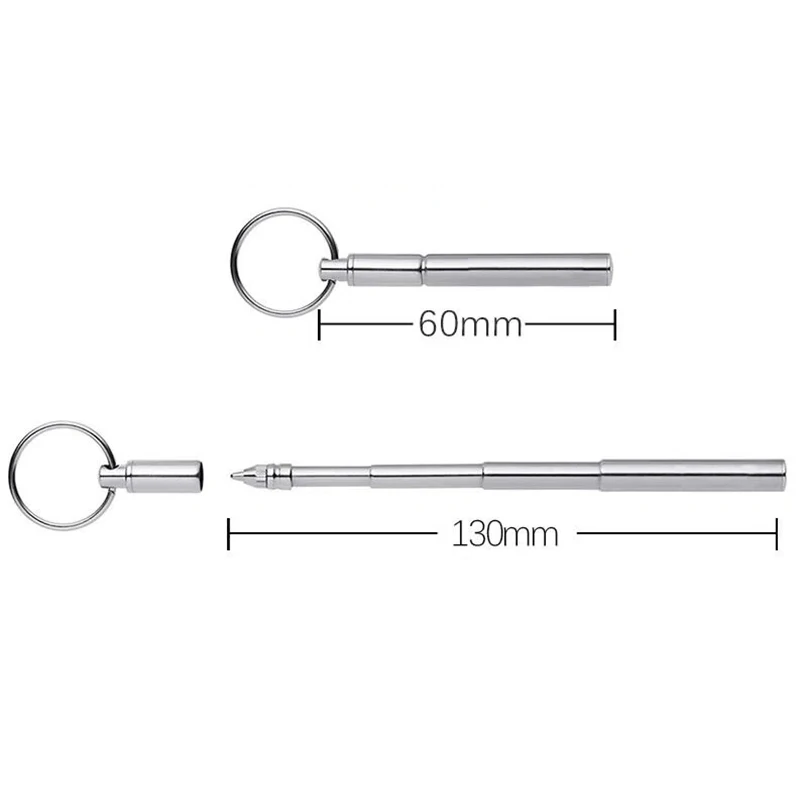 Portable Mini Key Ring Stainless Steel Telescopic Pen Telescoping ...
