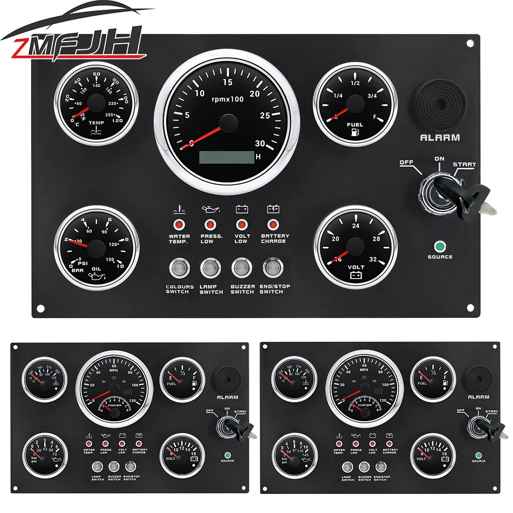 Marine Motor Dashboard mit 5 Gauge Set Instrument Panel GPS Tachometer ...