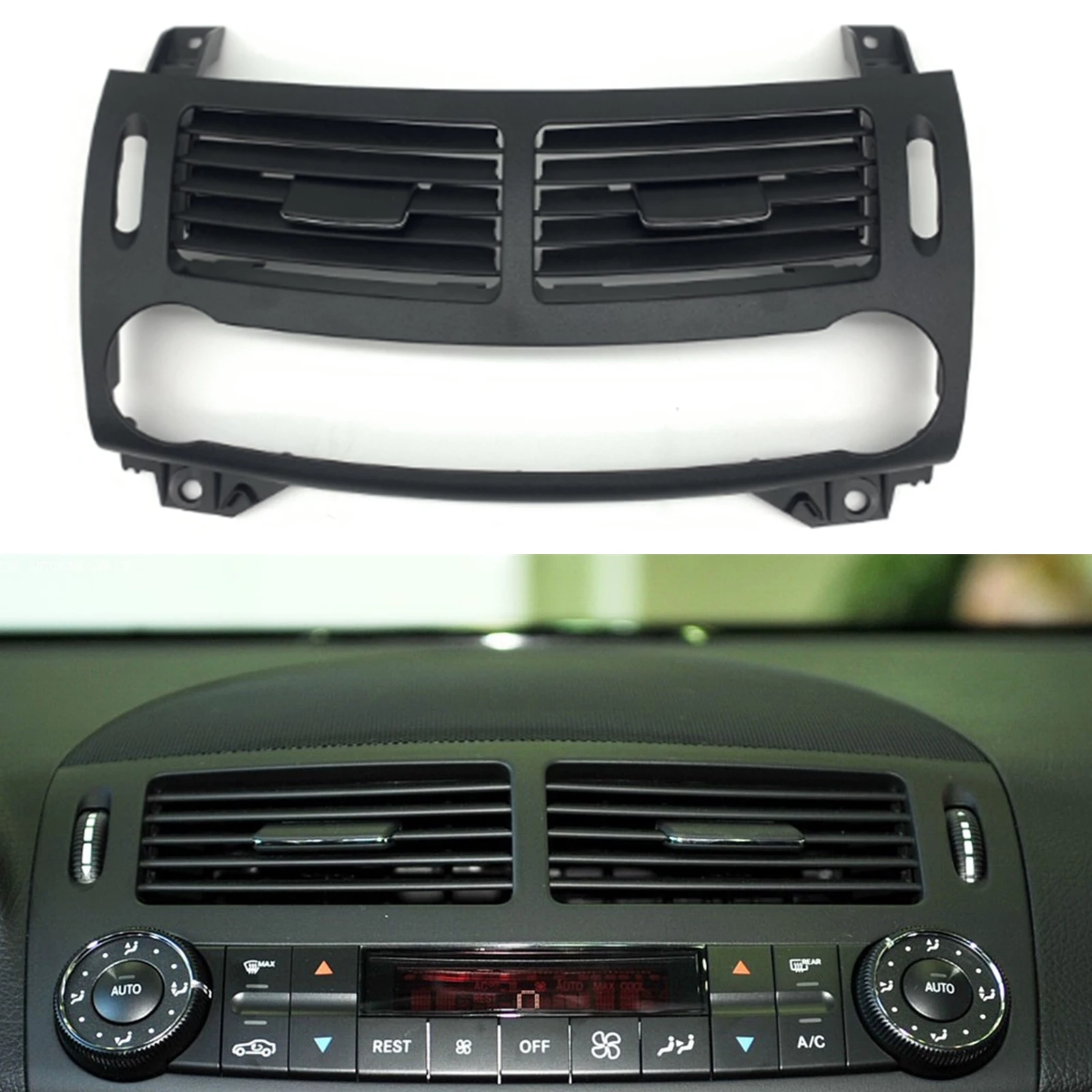 Front-Dashboard-Center-Air-Vent-Outlet-Panel-Frame-Cover-For-Mercedes ...