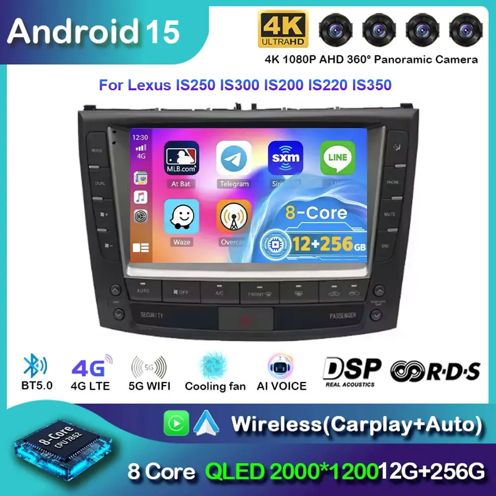 Car Radio Android 15 For Lexus IS250 IS300 IS200 IS220 IS350 2005 ...