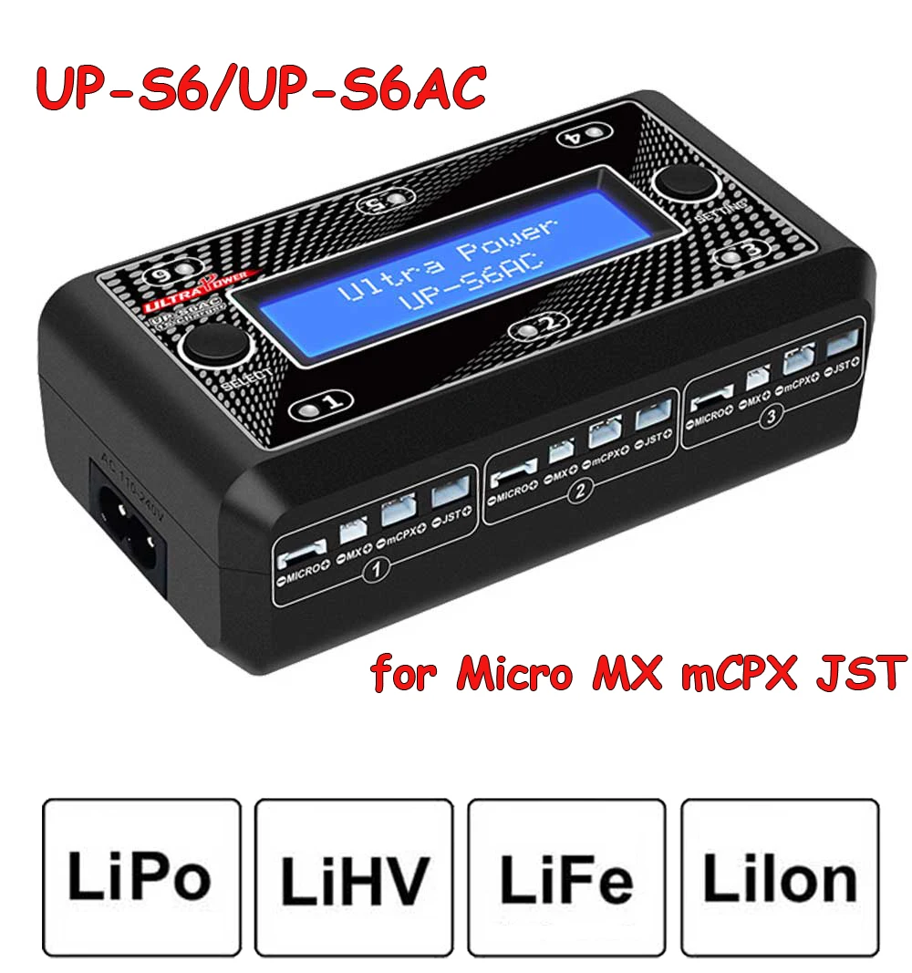 Ultra Power UP-S6AC UP-S6 Battery Charger 6x4.35W AC DC Charger for 1S ...