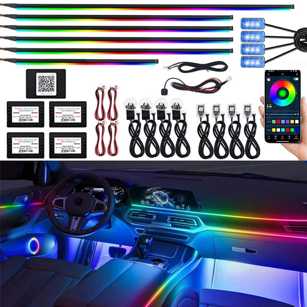 18-In-1-Symphony-Car-Ambient-Lights-LED-RGB-64-Colors-Hidden-Neon ...