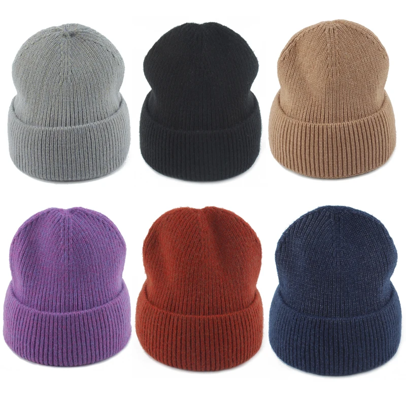 Winter Beanies Hats Men Women Solid Knitted Skulli | Casual Beanie Hat Men Women - Skullies ...