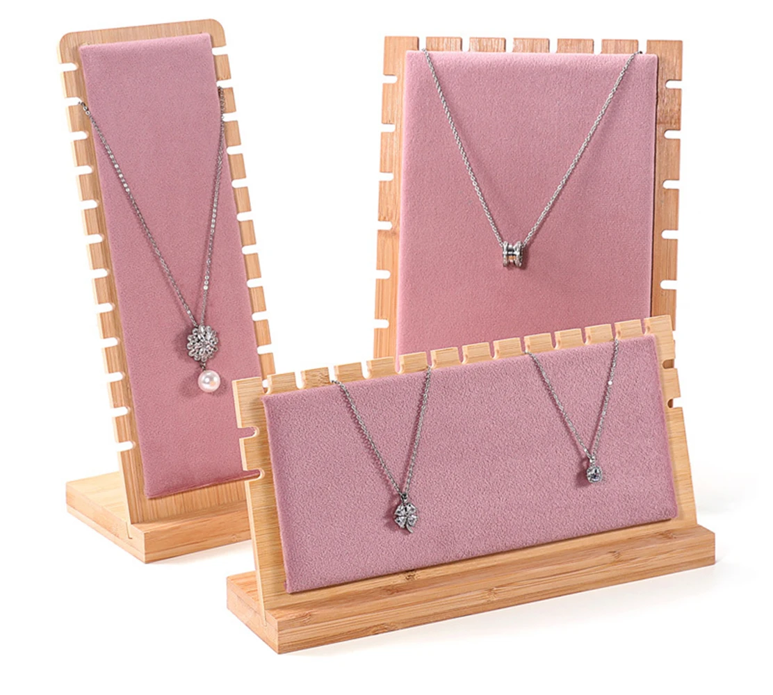 Moda 2023 Sólido Bambu Jóias Display Stand Colar Para Mulheres Pulseira ...