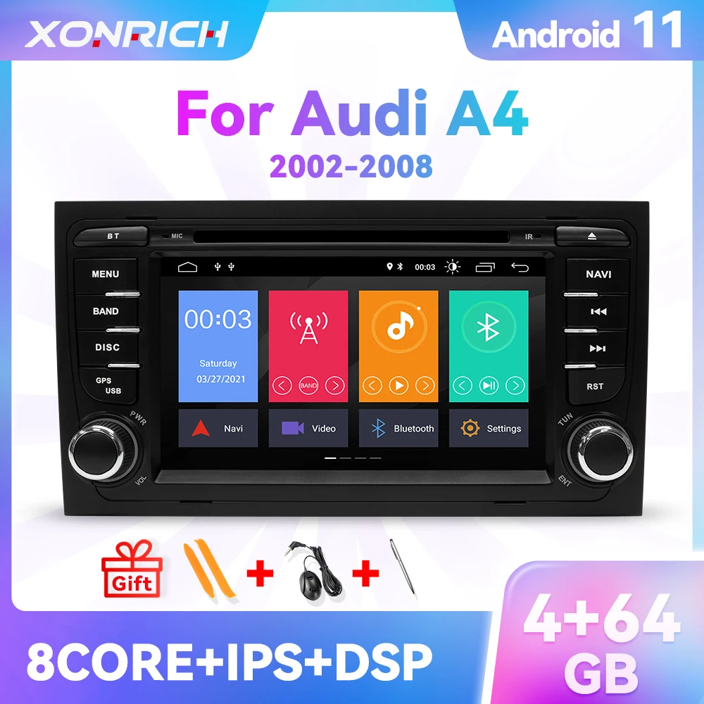 Xonrich Autoradio 2din Android 11 Car Dvd Player For Audi A4 S4 B6 B7 Rs4 8e 8h 8f B9 Seat Exeo ...