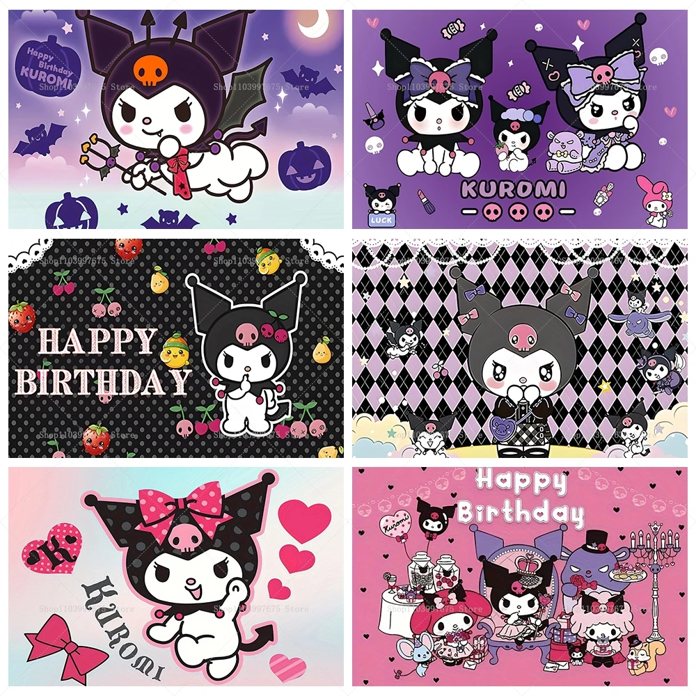 Sanrio-Kuromi-Backdrop-Decora-o-para-Crian-as-Festa-de-Anivers-rio ...