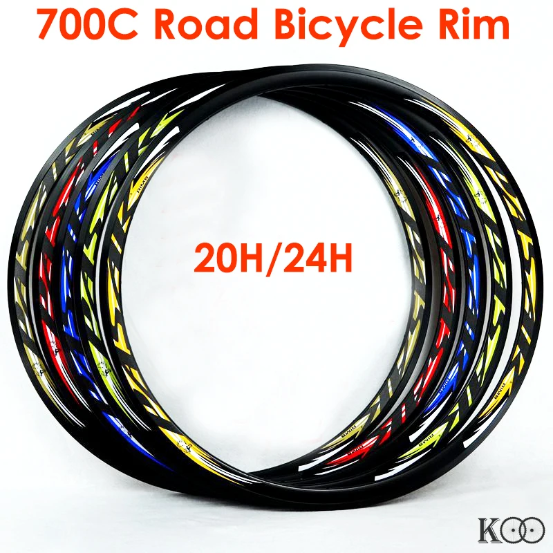 PASAK-700C-Road-Bicycle-Rim-20-24-Hole-Aluminum-Alloy-Double-Layer-V ...