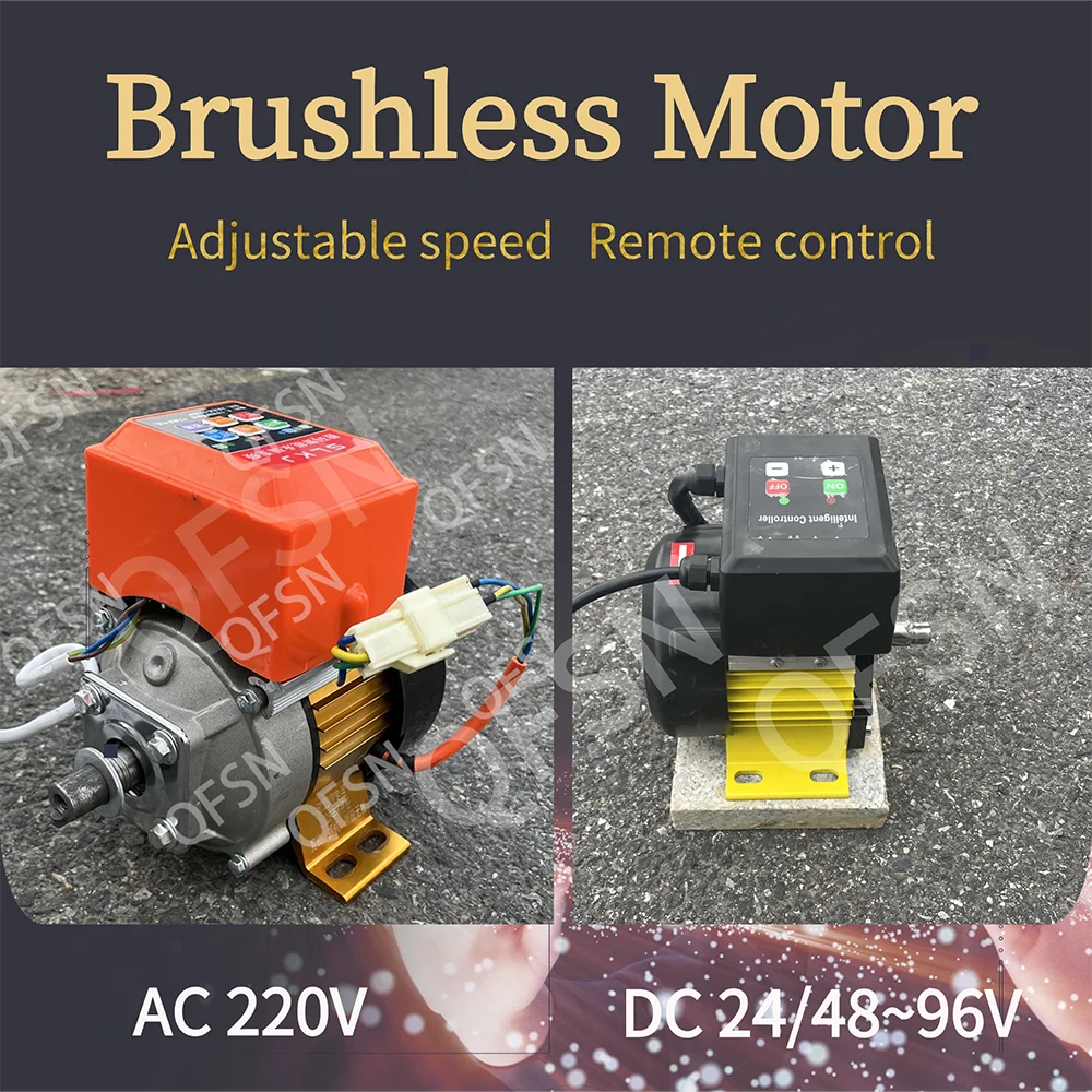 1100W 2200W DC AC Speed Control Brushless Motor 24V 48V Battery Driven ...