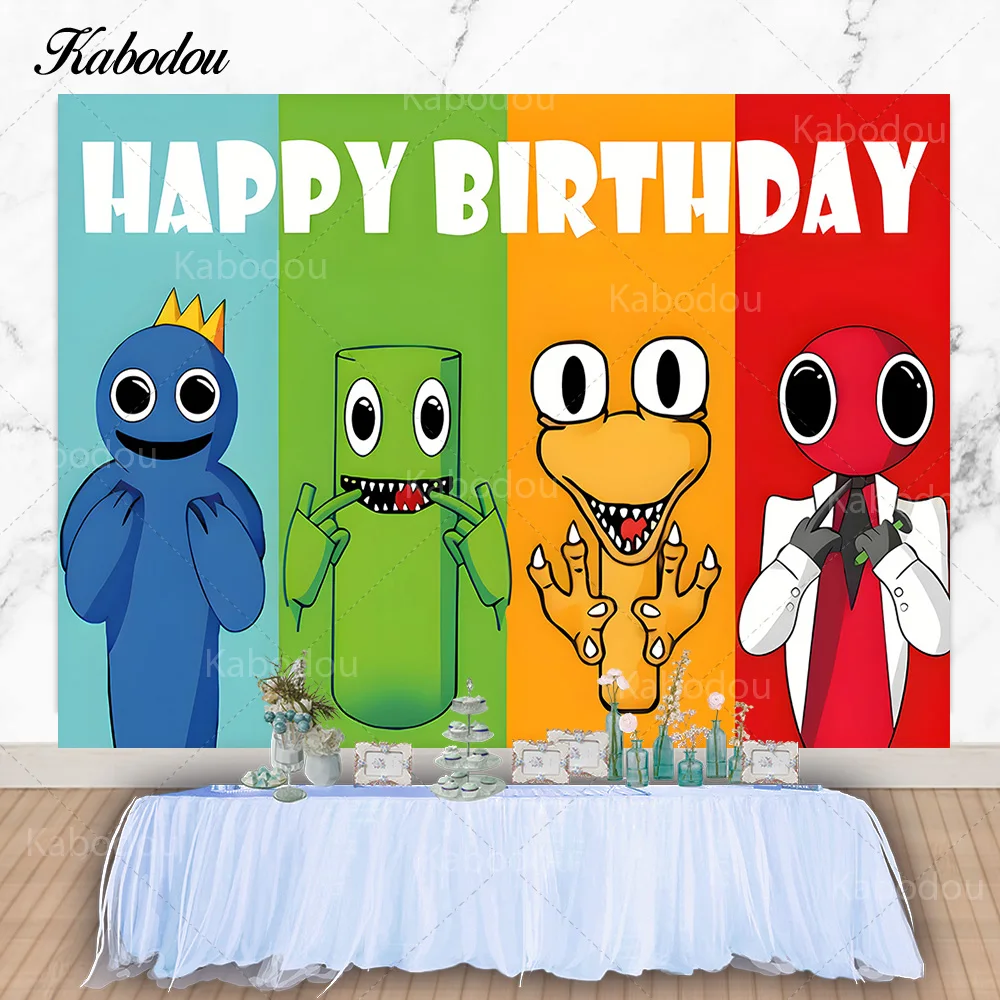 Rainbow-Friends-Backdrop-Kids-Birthday-Party-Baby-Shower-Studio ...