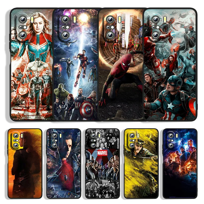 Coque-de-t-l-phone-Marvel-The-Avengers-pour-Xiaomi-tui-noir-pour-Redmi ...