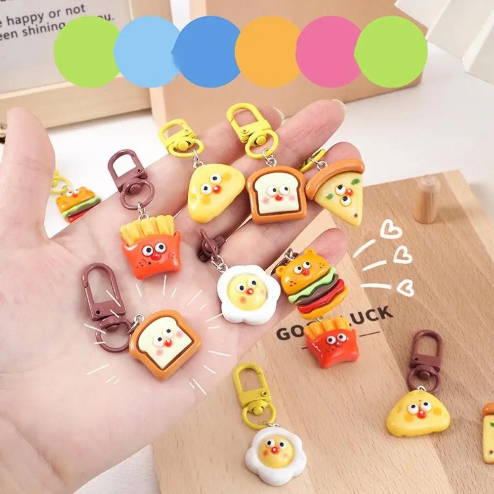 Cartoon-Cute-Breakfast-Plate-Bread-Eggs-Pendant-Key-Chain-Yellow-Fun ...