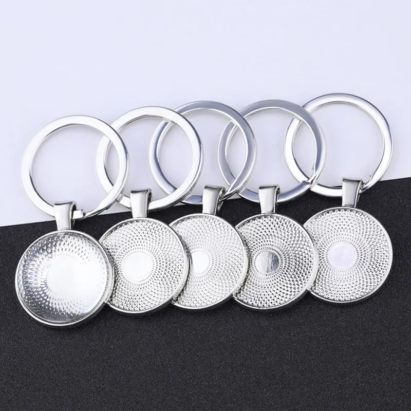 50PCS-Wholesale-High-Quality-Double-Sided-Keychain-Settings-Cabochon ...