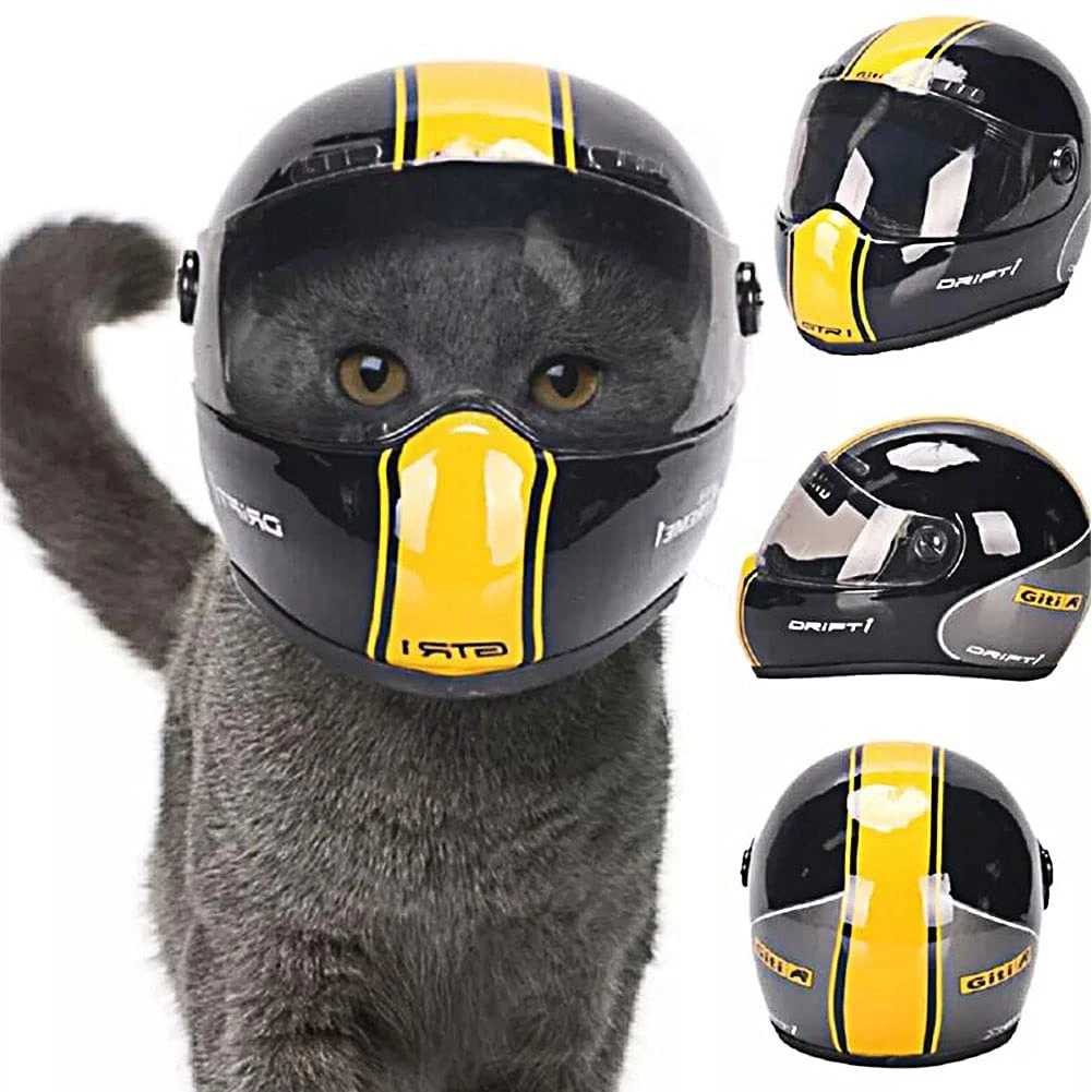 Atuban Handsome Pet Helmet,cute Cat Dog Cap Outdoor Anti-collision Mini ...