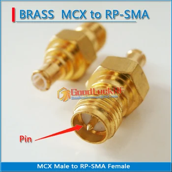 MCX 수-RP-SMA RP SMA RPSMA 암 플러그, 50ohm RF 커넥터 어댑터 소켓, 금도금 직선 동축 동축