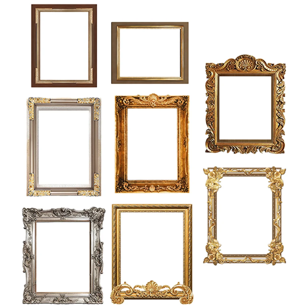 8-Pcs-Vintage-Photo-Frame-Wall-Stickers-Decor-Border-Pvc-Picture-Frames ...