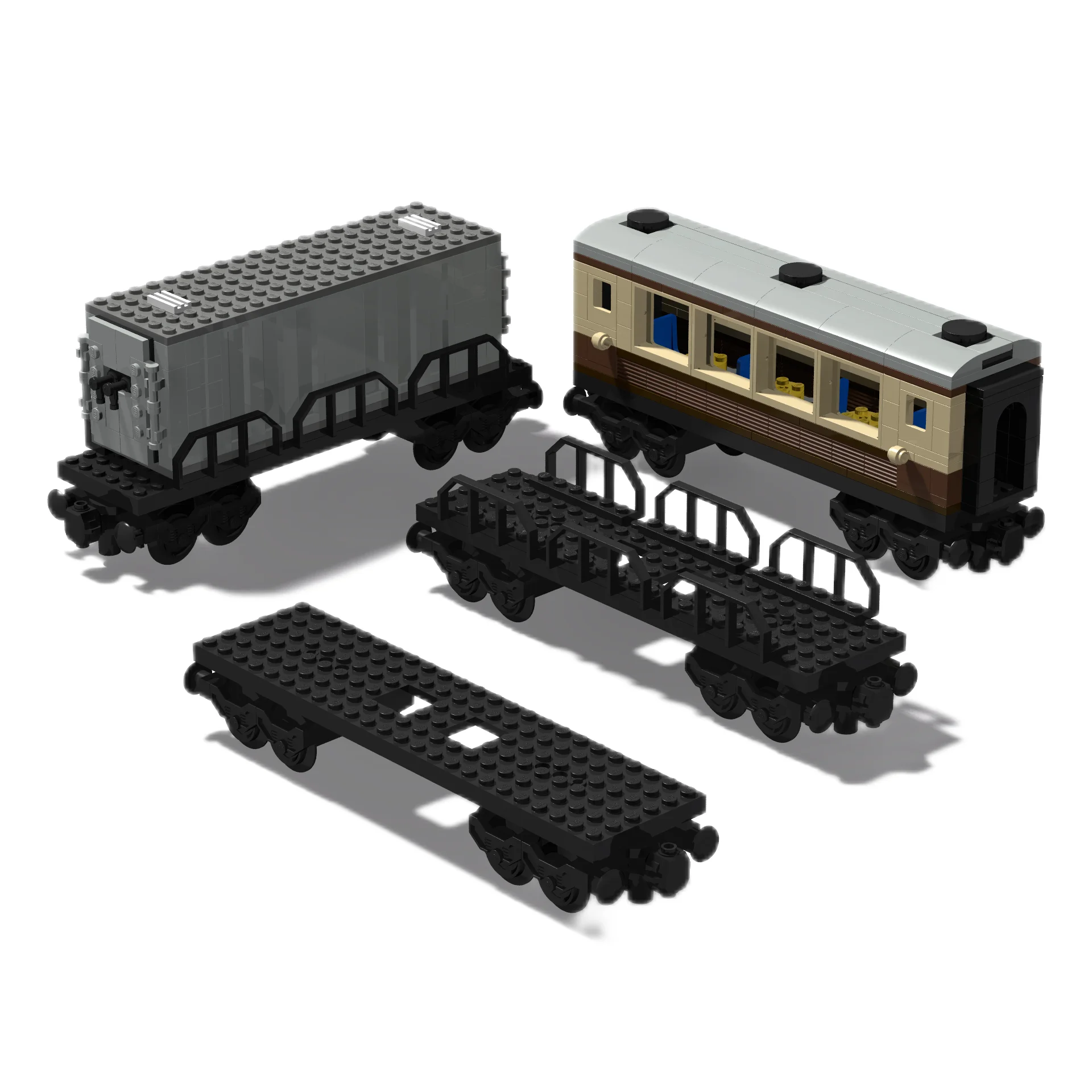 City Train Technical Building Blocks 6x24 Base Passenger Freight train ...