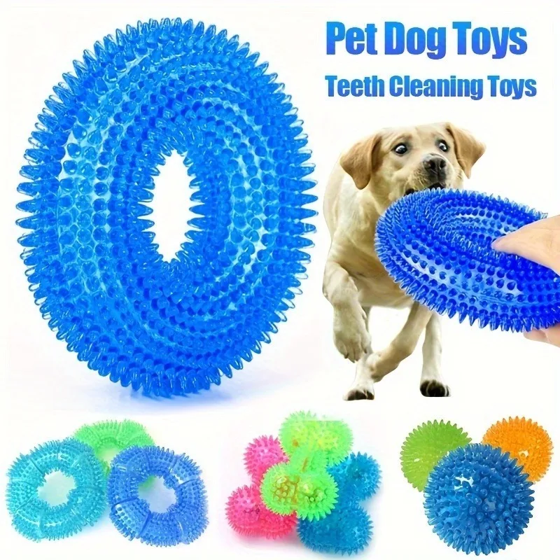 1pc, pet squeaking dog toy nail ring, anti bite grip device, dog donut ...