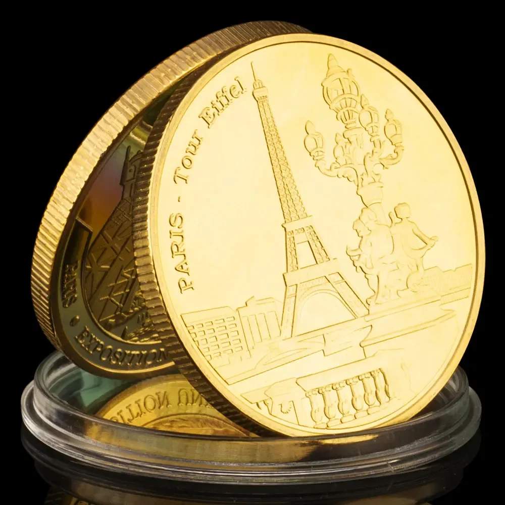 Paris-Tour-Eiffel-Collectible-Gold-Plated-Souvenir-Coin-Famous-Building ...