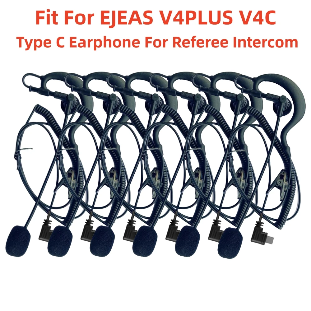 6-4-1PCS-Type-C-Jack-Referee-Intercom-Headset-Earhook-For-EJEAS-V4C ...