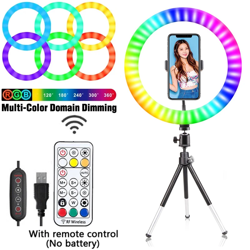 Anillo de luz RGB de 12 pulgadas y 33cm con minitrípode, iluminación ...