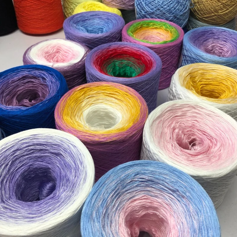 300G-Balls-Mercerized-Organic-Cotton-Gradient-Cake-Yarn-Macaron-series ...