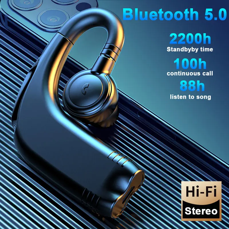 Single-Ear-hook-Long-standy-capacity-Headset-Bluetooth-5-2-Wireless ...