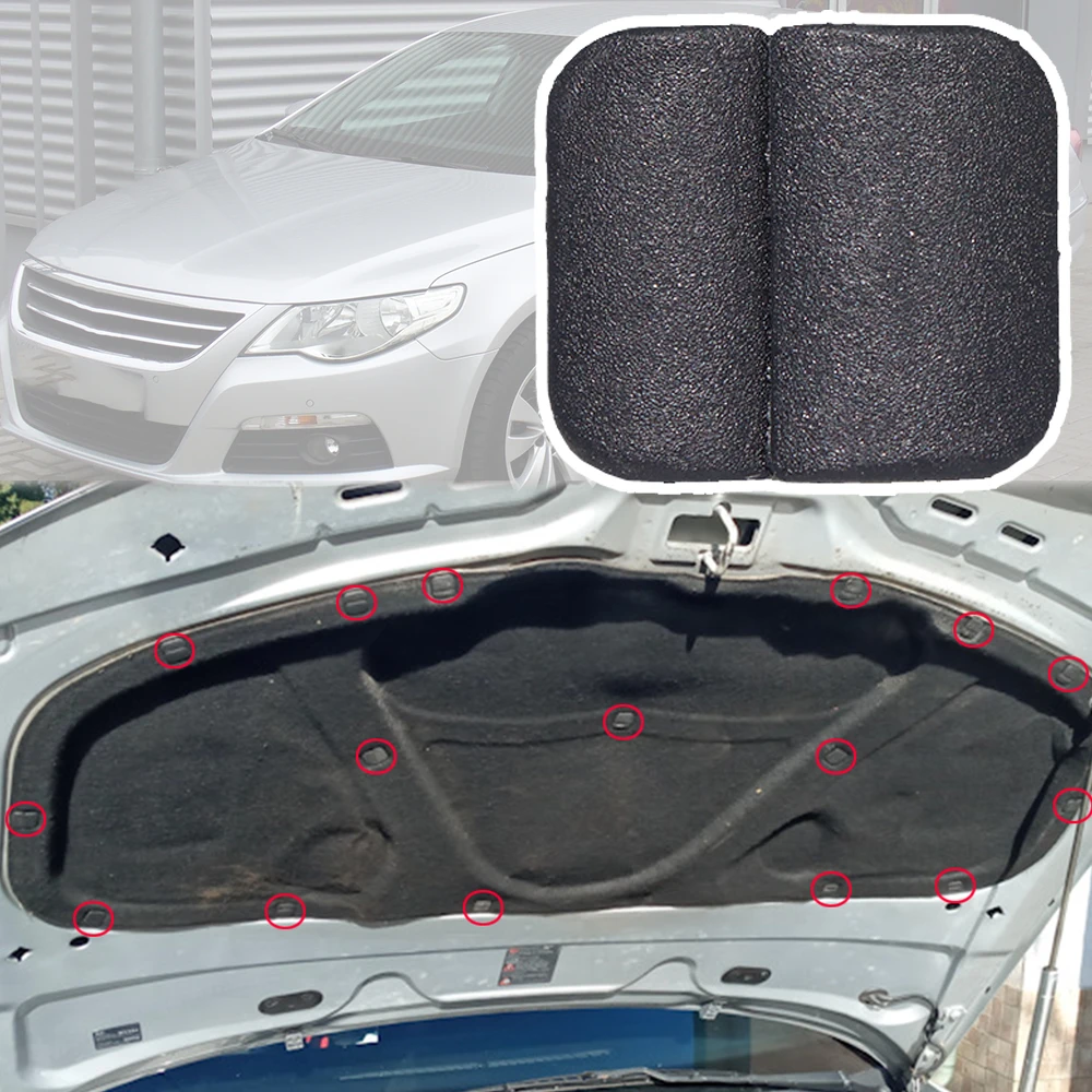 Car Bonnet Engine Hood Sound Deadener Insulation Clips For VW Passat CC ...