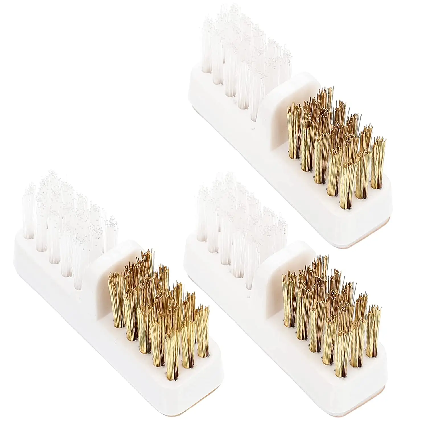 1pc Nail Art Drill Bit Cleaning Brushes 2-in-1 Copper And Soft Brushes ...