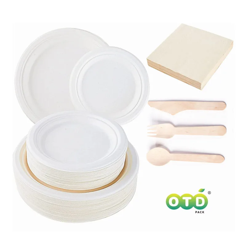 100-Compostable-Paper-Plates-Eco-Friendly-Disposable-White-Bagasse ...