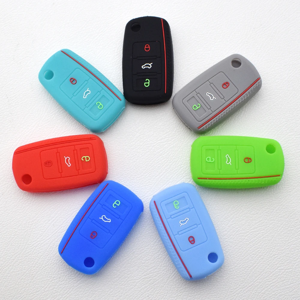 3-Buttons-Silicone-Key-Case-Car-Key-Case-for-VW-Golf-Jetta-POLO-for ...