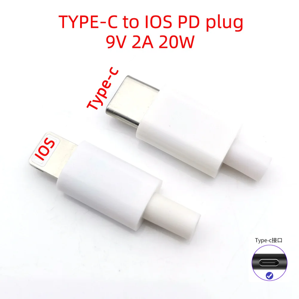 USB C to IOS welding Male plug connector with chip board 9V 2A 20W DIY ...