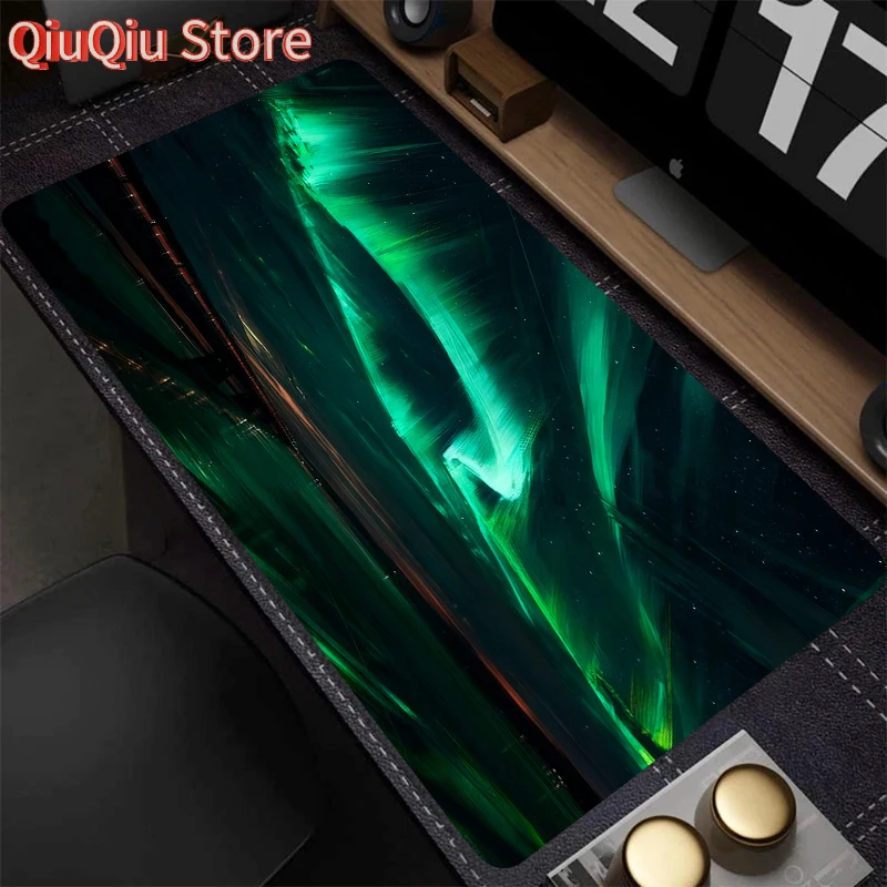 Large Green Aurora Mouse Pad, Unique Natural Landscape Desk Mat, Non ...