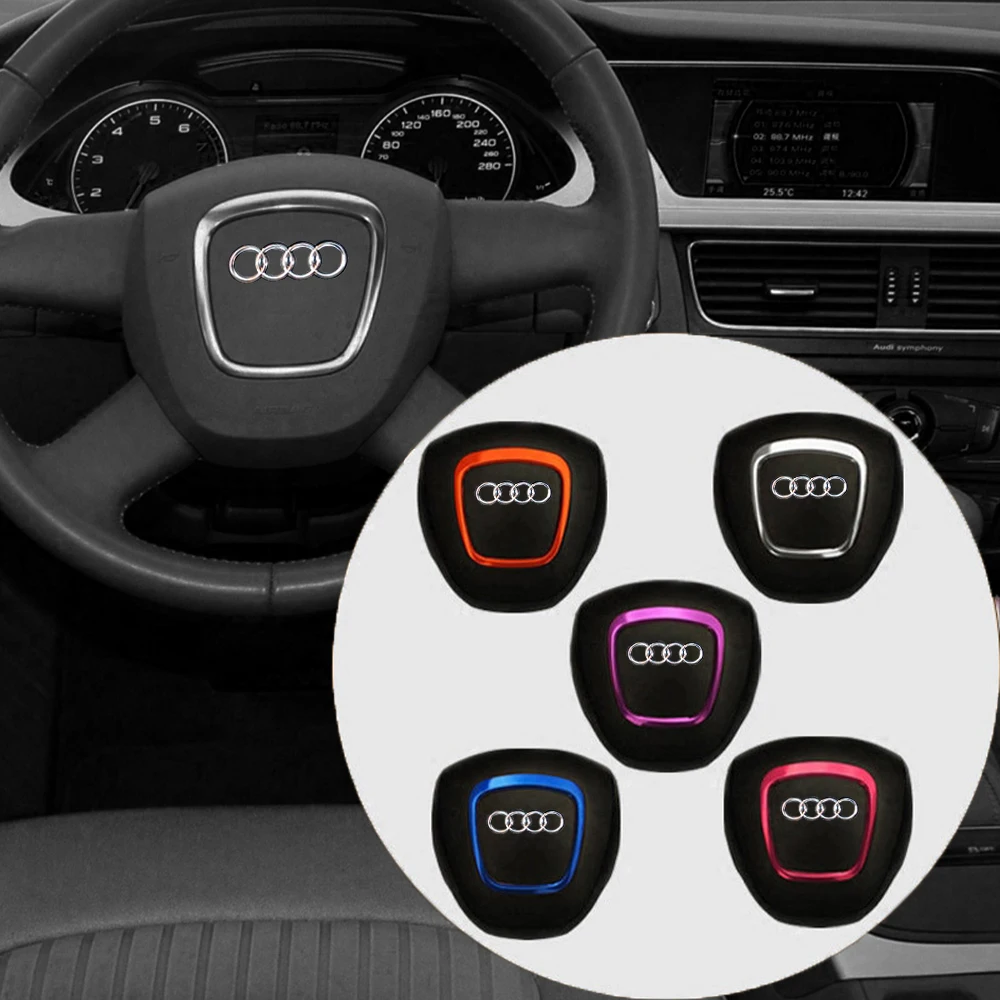 Car-Steering-Wheel-Ring-Sticker-Frame-Metal-Cover-Interior-Decor-Auto ...