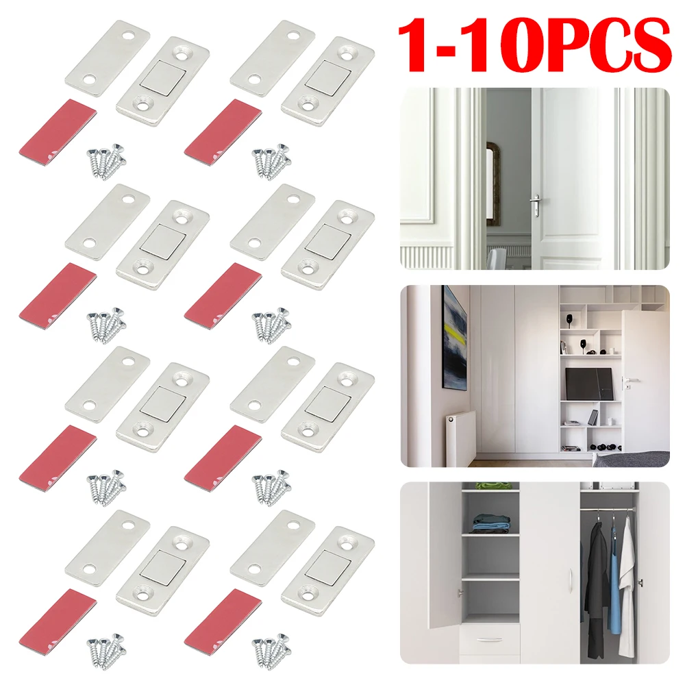 10-1Set-Magnetic-Cabinet-Catches-Magnet-Door-Stops-Ultra-Thin-Invisible ...