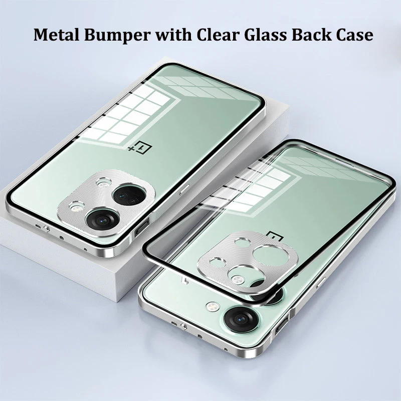 Case-For-Oneplus-Nord-3-5G-CPH2491-Metal-Bumper-with-Clear-Tempered ...