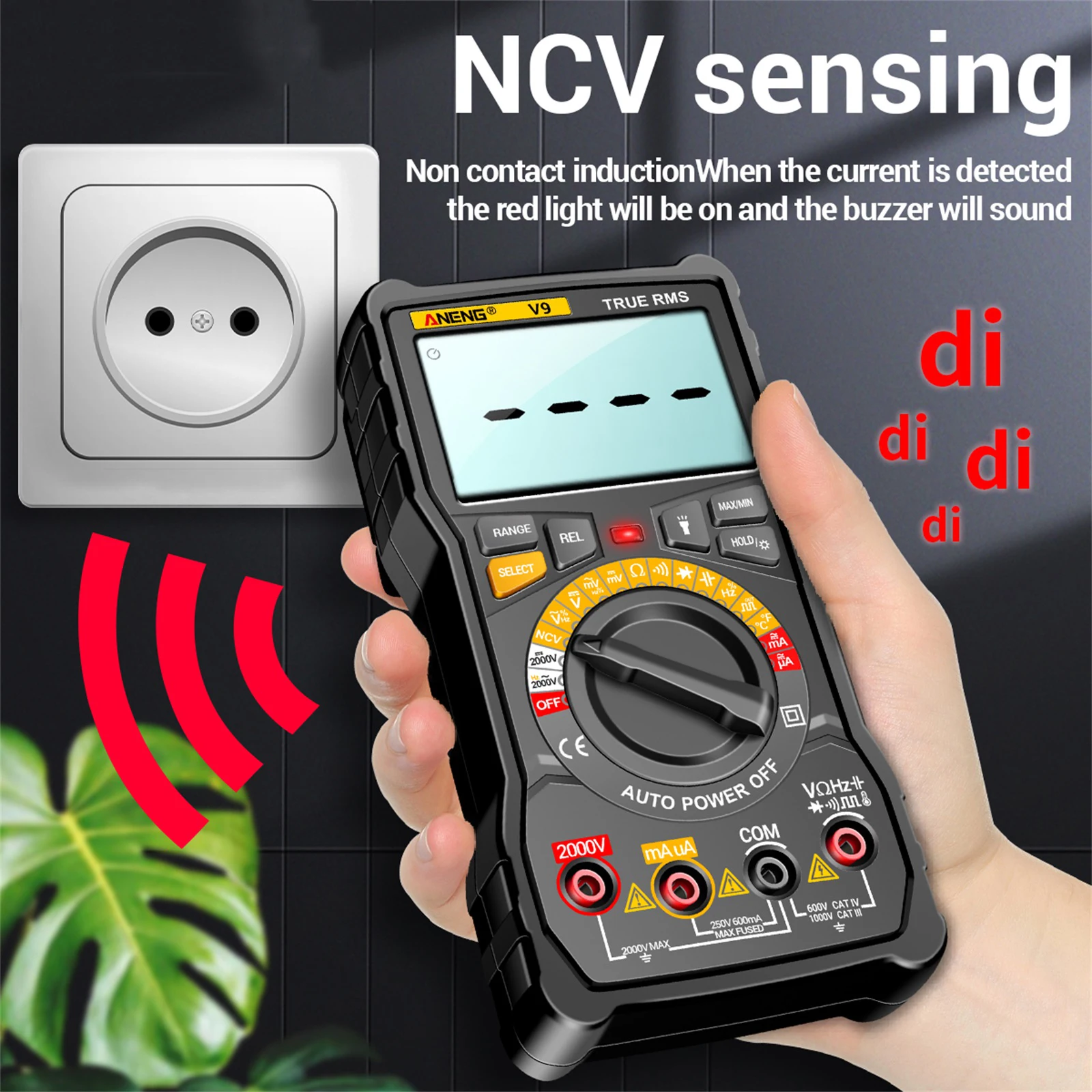 ANENG-V9-Digital-Multimeter-6000-Counts-2000V-Voltage-Test-Capacimeter ...