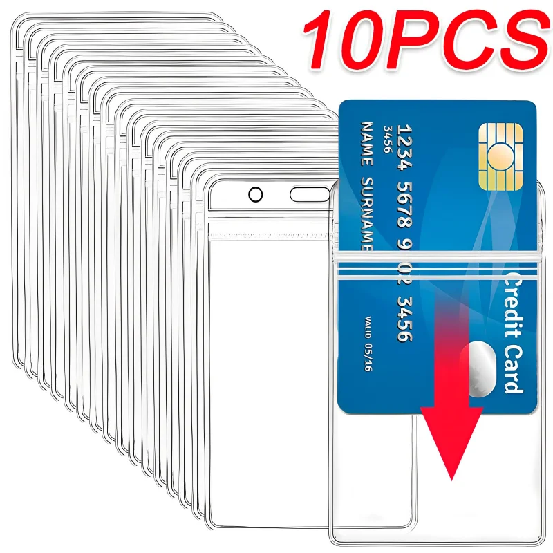 10-1PCS-Vertical-Transparent-Vinyl-Plastic-Clears-ID-Card-Bag-Case ...