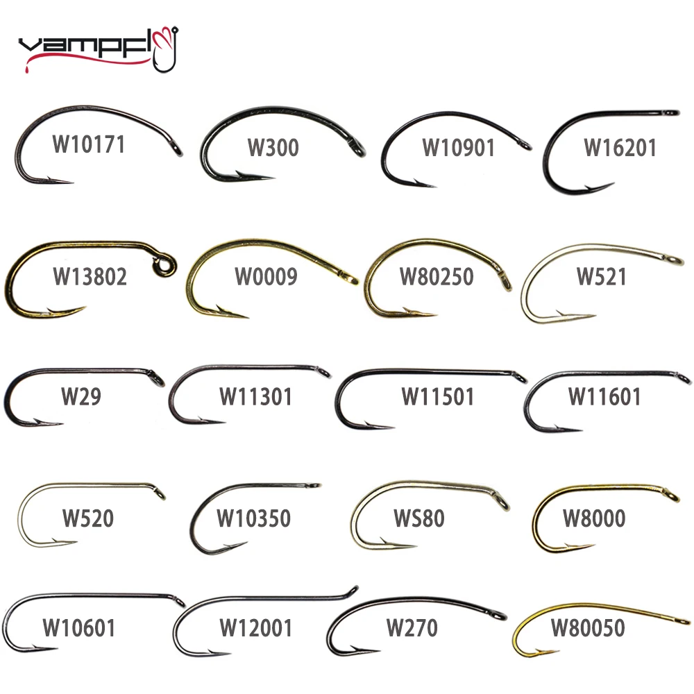 Vampfly 50pcs Barbed Fishing Fly Hook Nymphs Pupa Egg Fly Dry Fly Wet ...
