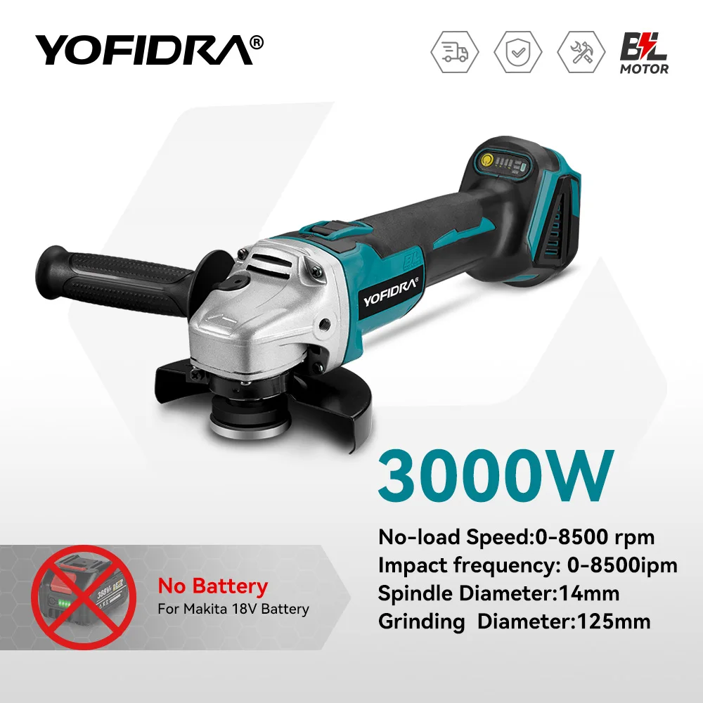 YOFIDRA-3000W-125MM-Brushless-Electric-Angle-Grinder-M14-Grinder ...