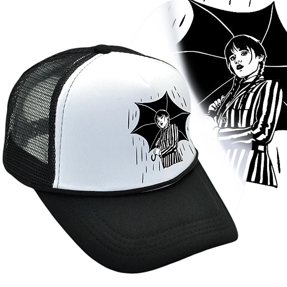 Movie-Wednesday-Addams-Baseball-Cap-Printing-Visors-Cap-Summer ...