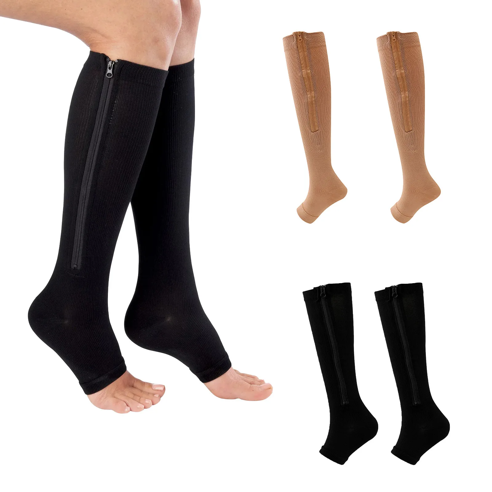 Compression-Socks-S-XXL-Medical-Prevent-Varicose-Veins-Toeless-Support ...