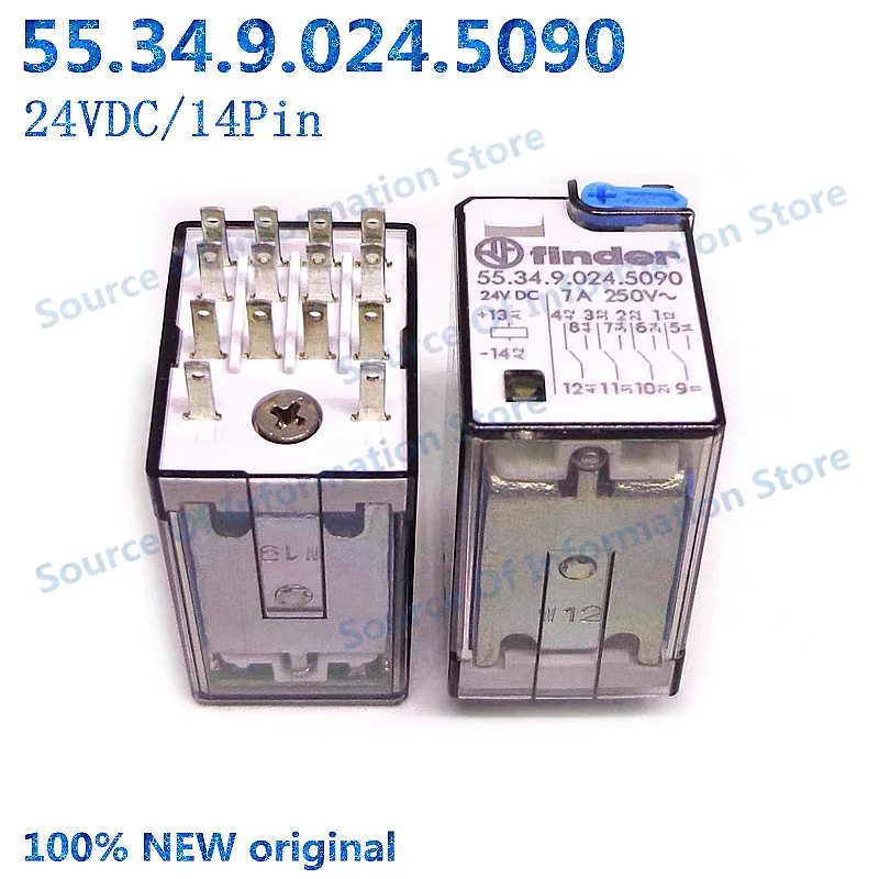 1Pcs-55-34-9-024-5090-24VDC-14Pin-7A-finder-relay-100-New-original.jpg