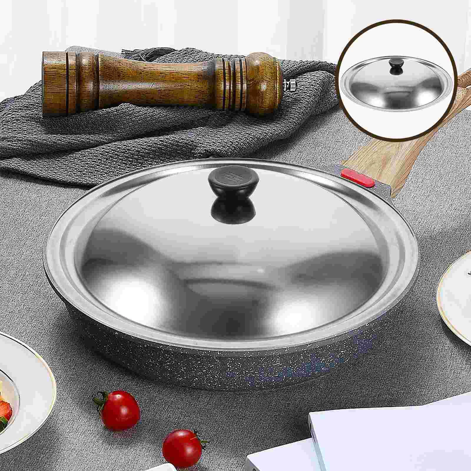 Stainless-Steel-Wok-Lid-Lids-Oil-Pot-30Cm-Bacon-Grease-Container-Lid ...