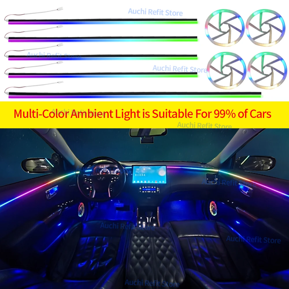 New-256-Colour-Symphony-Universal-Ambient-Light-Car-18-in-1-LED-RGB ...