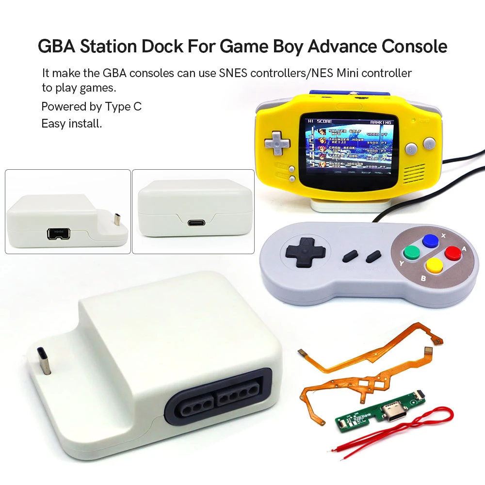 タイプc gbaゲームボーイアドバンス用ステーションドックコンソールgbaスイッチステーションドックgbaコントローラステーション ...