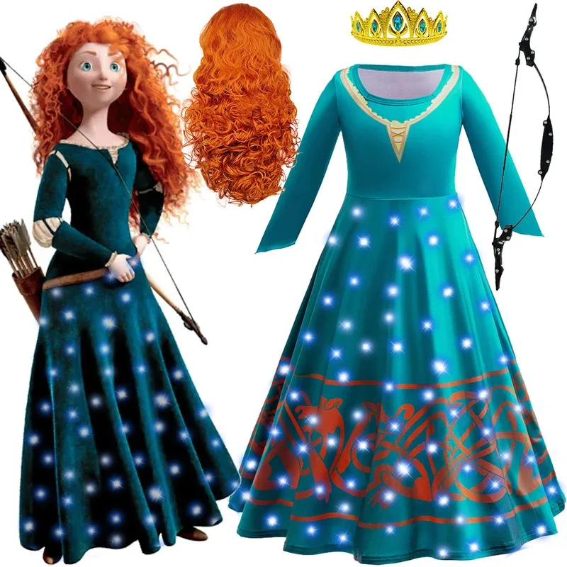 ★Disney Brave Princess Merida Dress Girls Cartoon Movie Role Playing ...