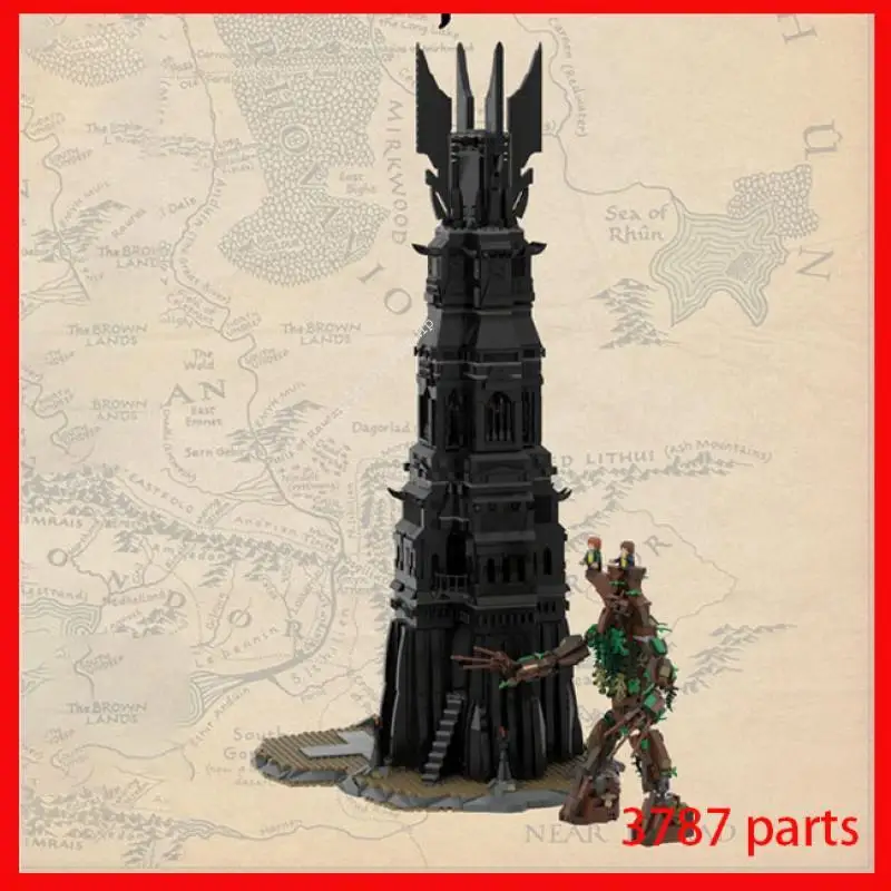 3787-parts-UCS-Orthanc-Tower-Playset-Compatible-With-10237-MOC-33442-Building-Blocks-Model-Kits ...