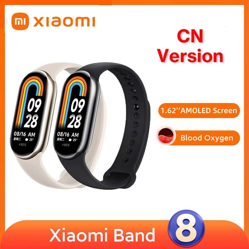 Xiaomi mi banda 8 pulseira inteligente, 6 cores, tela amoled, oxigênio ...